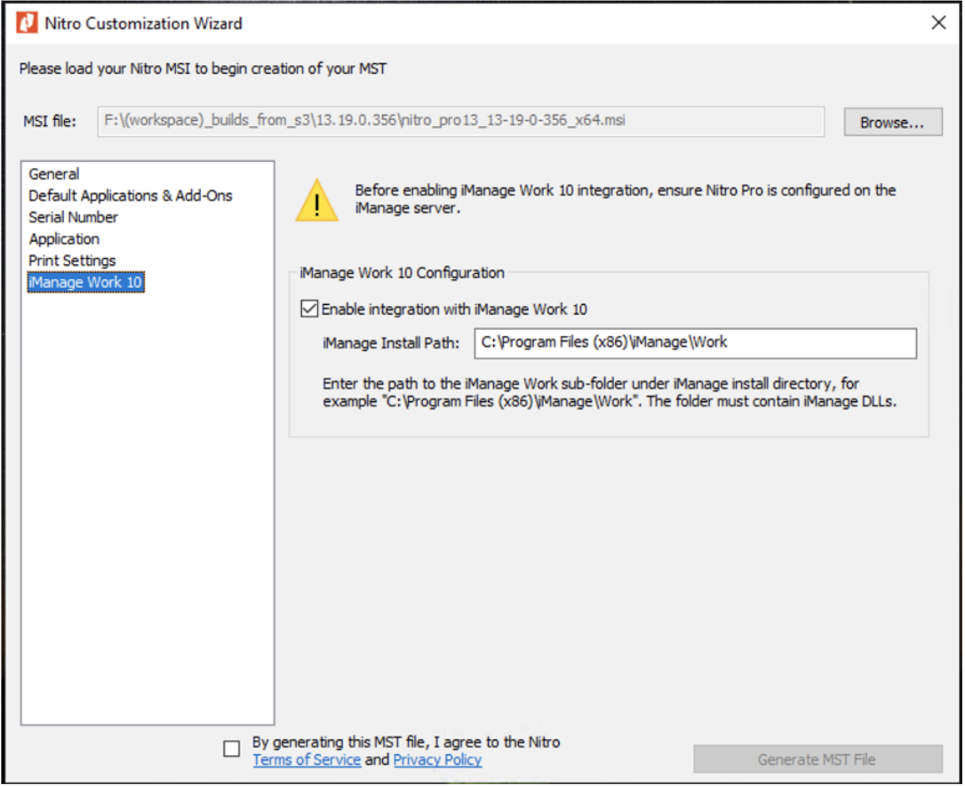 Deploy iManage Work 10 Integration